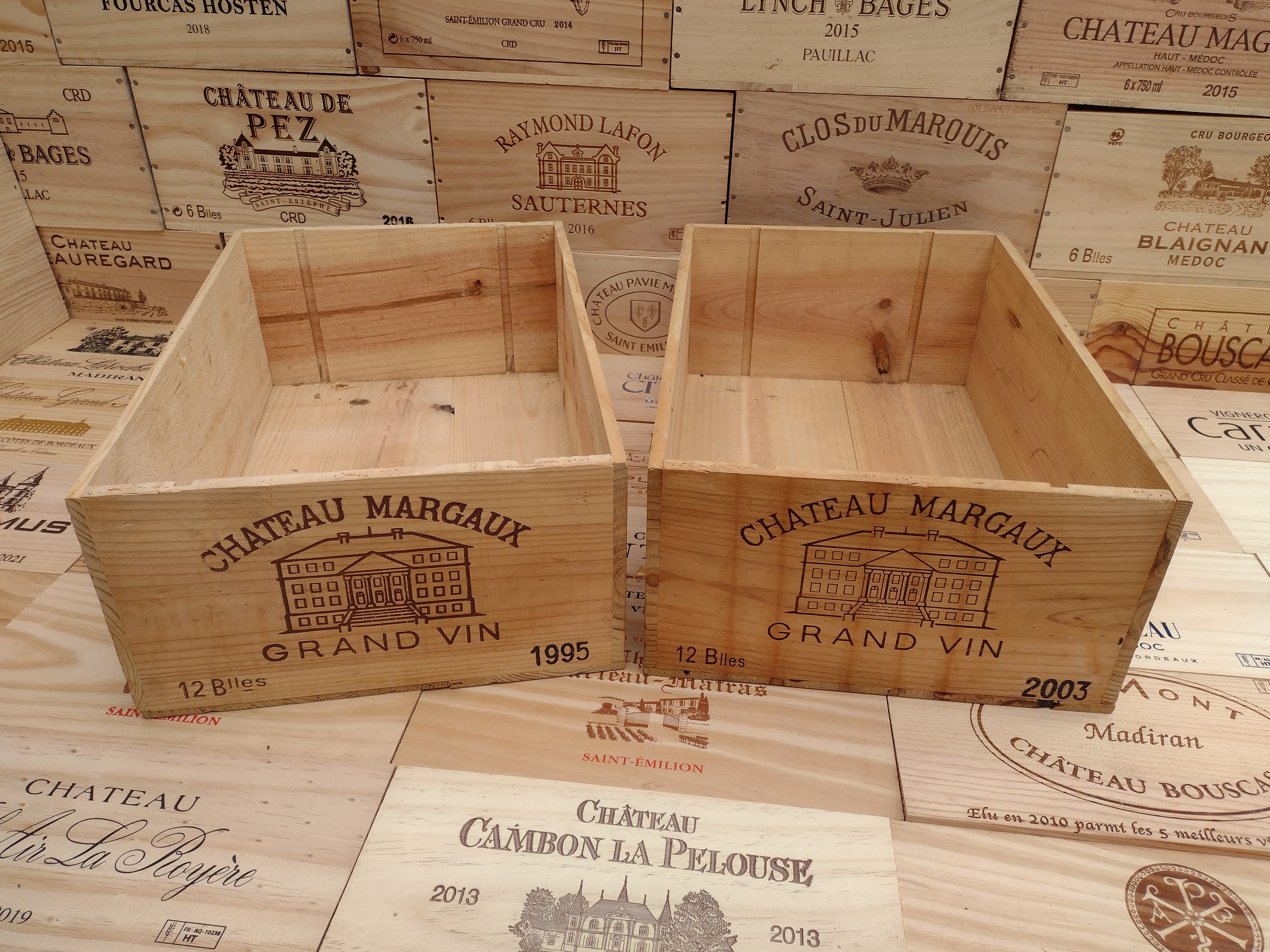 Chateau Margaux 12 Bottle Box – Wooden Wine Boxes